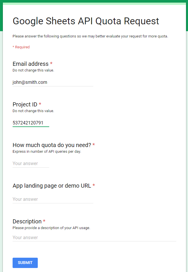 Google API Quota Limits